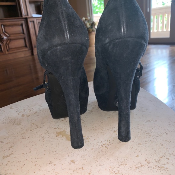 Yves Saint Laurent | Shoes | Ysl Black Suede High Heels Saint Laurent ...